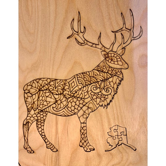 Elk Puzzle Color Your Own | Etsy