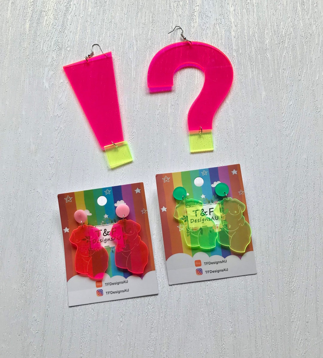 Quirky Giant Question Mark Body Sculpture Earrings - Etsy