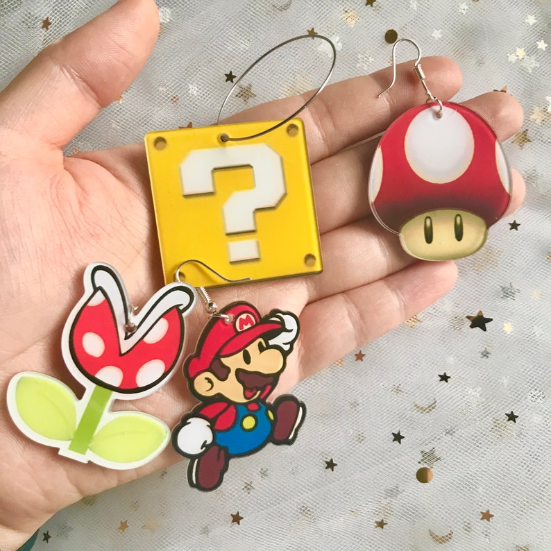 Super Mario Red Mushroom Question Mark Block Piranha Plant - Etsy Australia