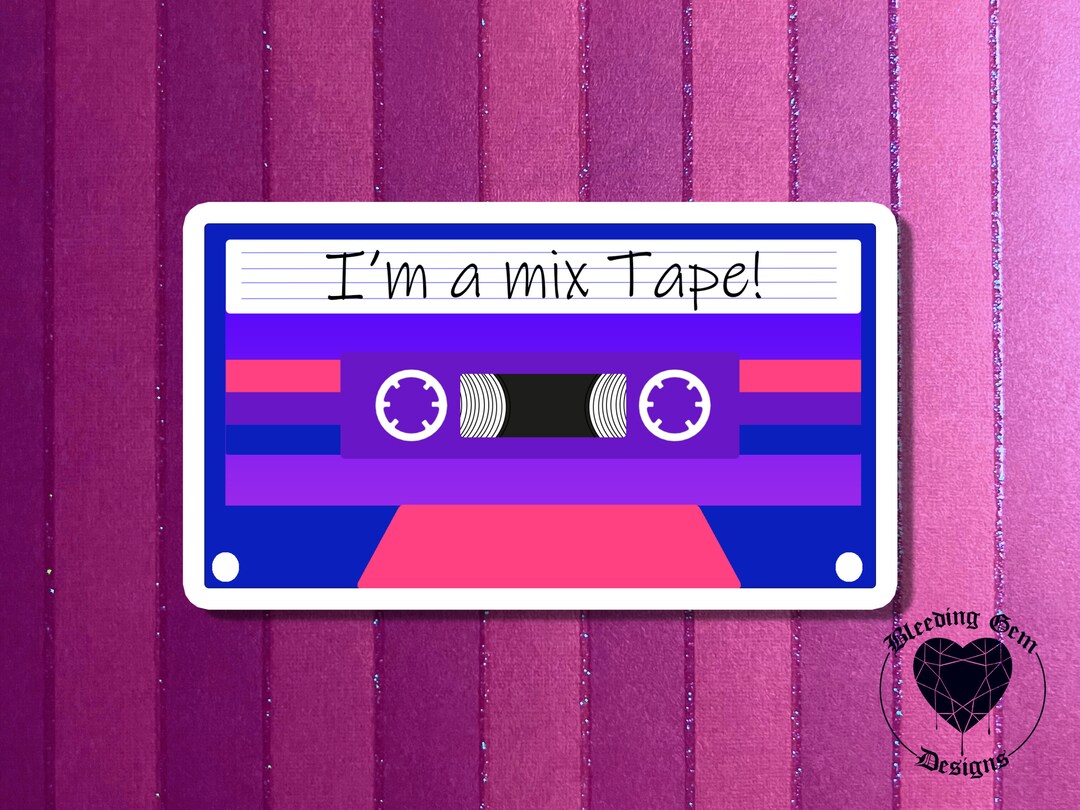 Bisexual Mix Tape Bi Pride Planner Laptop Water Bottle Sticker - Etsy