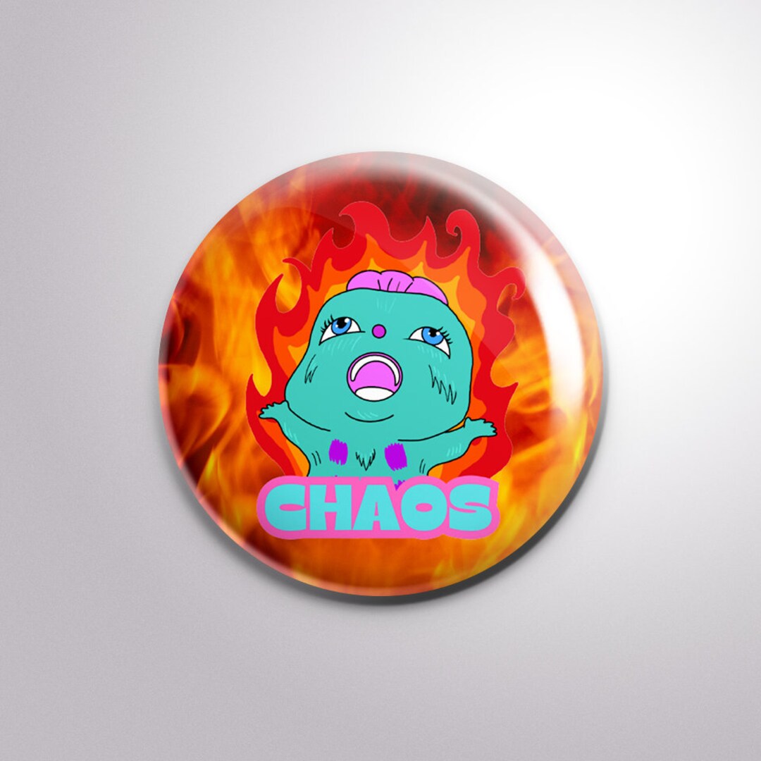 Bibble Fire Flames Memes Funny Chaos Chaotic Large Button Pin 2.25 ...