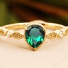 Emerald Cut Lab Created Emerald Solitaire Ring Yellow Gold Minimalist ...