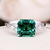 Emerald Cut Lab Created Emerald Solitaire Ring Yellow Gold Minimalist ...