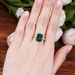 811mm Emerald Cut Lab Created Emerald Ring Solid Yellow Gold - Etsy