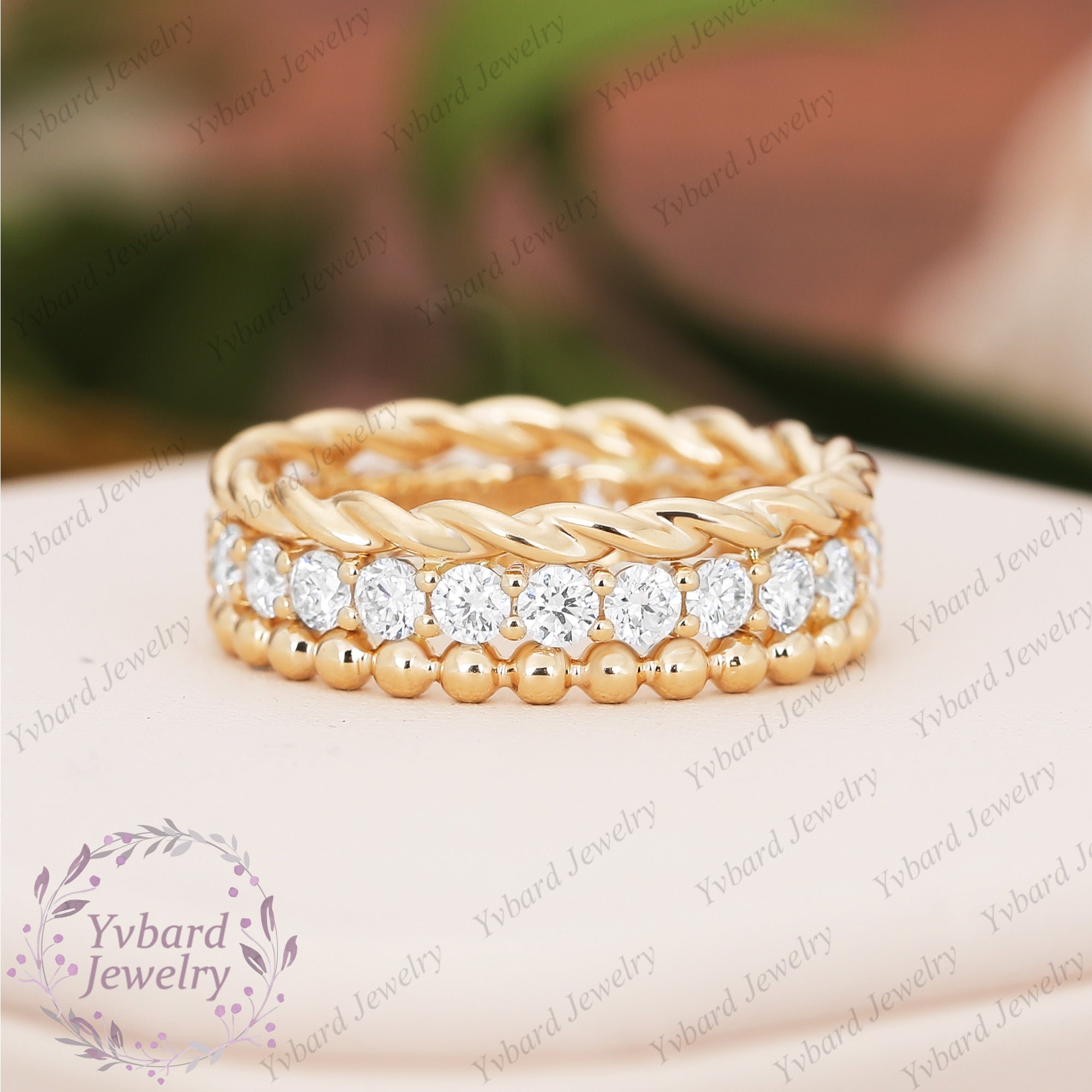 Brilliant Cut Moissanite Diamond Full Eternity Ring Twisted Wedding ...