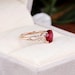 Oval Cut Red Ruby Ring Solid Rose Engagement Gold Lab Created - Etsy