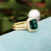 Emerald Cut 2.45ct Emerald Engagement Ring Set, 14k Solid Yellow Gold ...