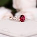 Oval Cut Red Ruby Ring Solid Rose Engagement Gold Lab Created - Etsy