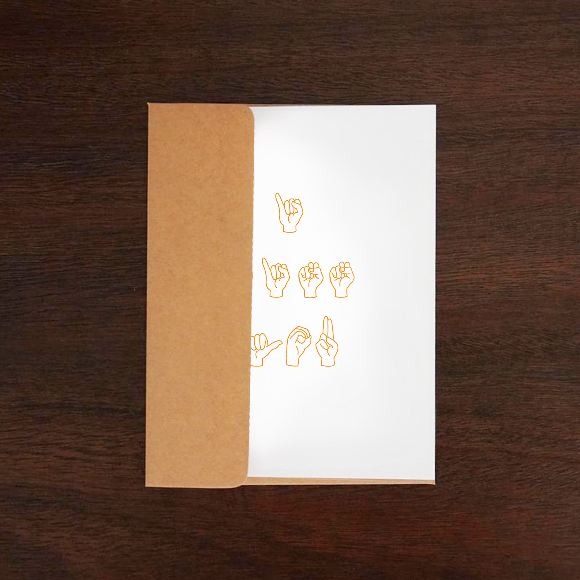 ASL I Miss You in Sign Language Card Hand Drawn - Etsy