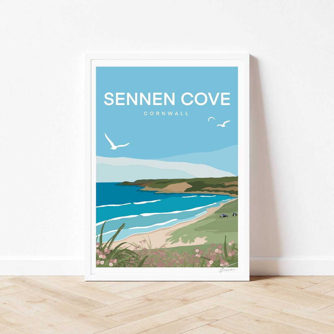 Sennen Cove Print – Cornwall Beach Poster – Whitesand Bay Seaside Art ...