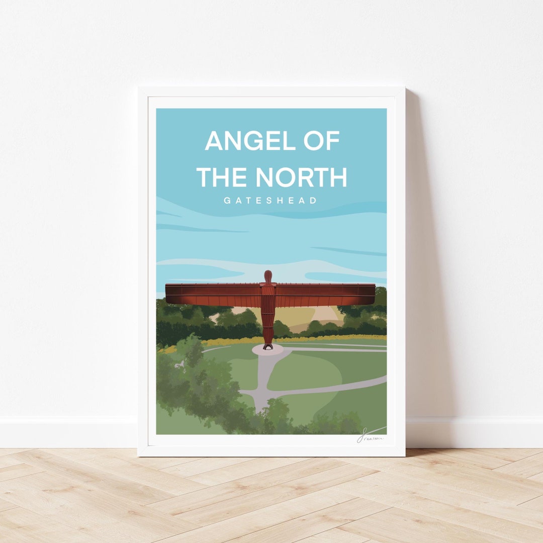 Angel of the North Travel Poster | Gateshead Print | Home Wall Art ...