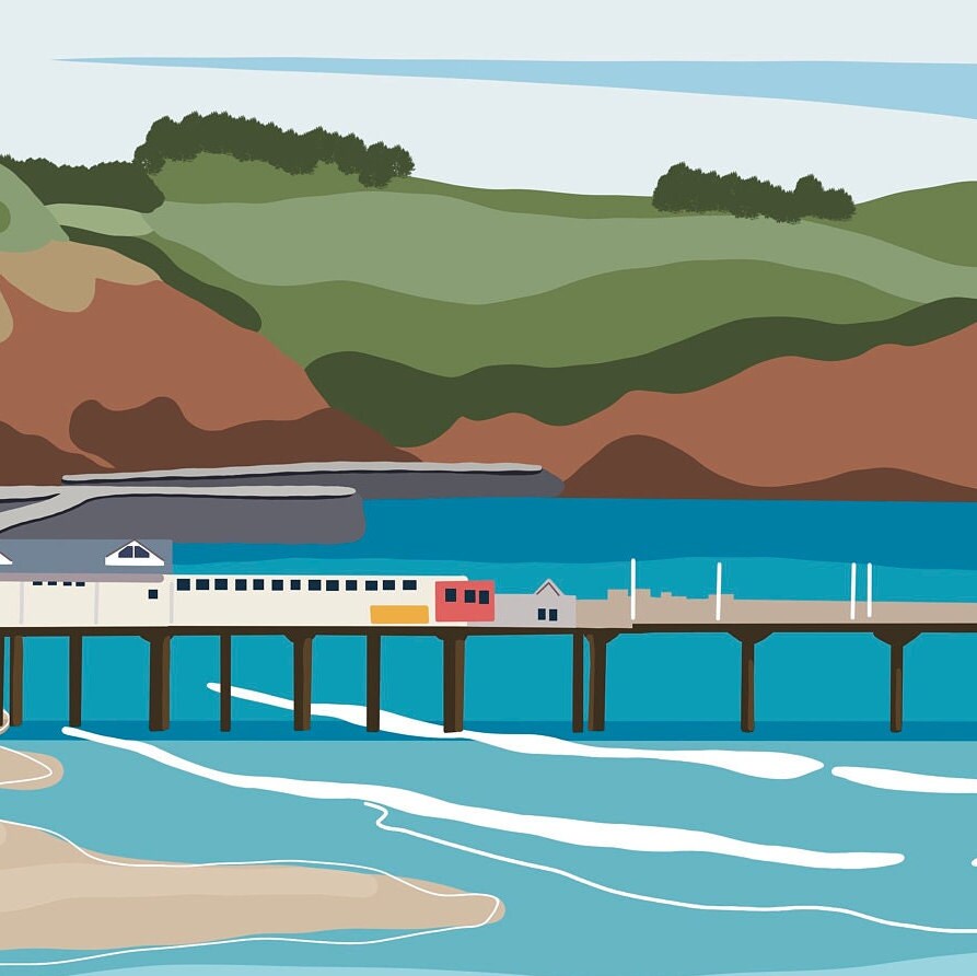 Teignmouth Devon Print Devon Seafront Beach Travel Print Devon Travel ...