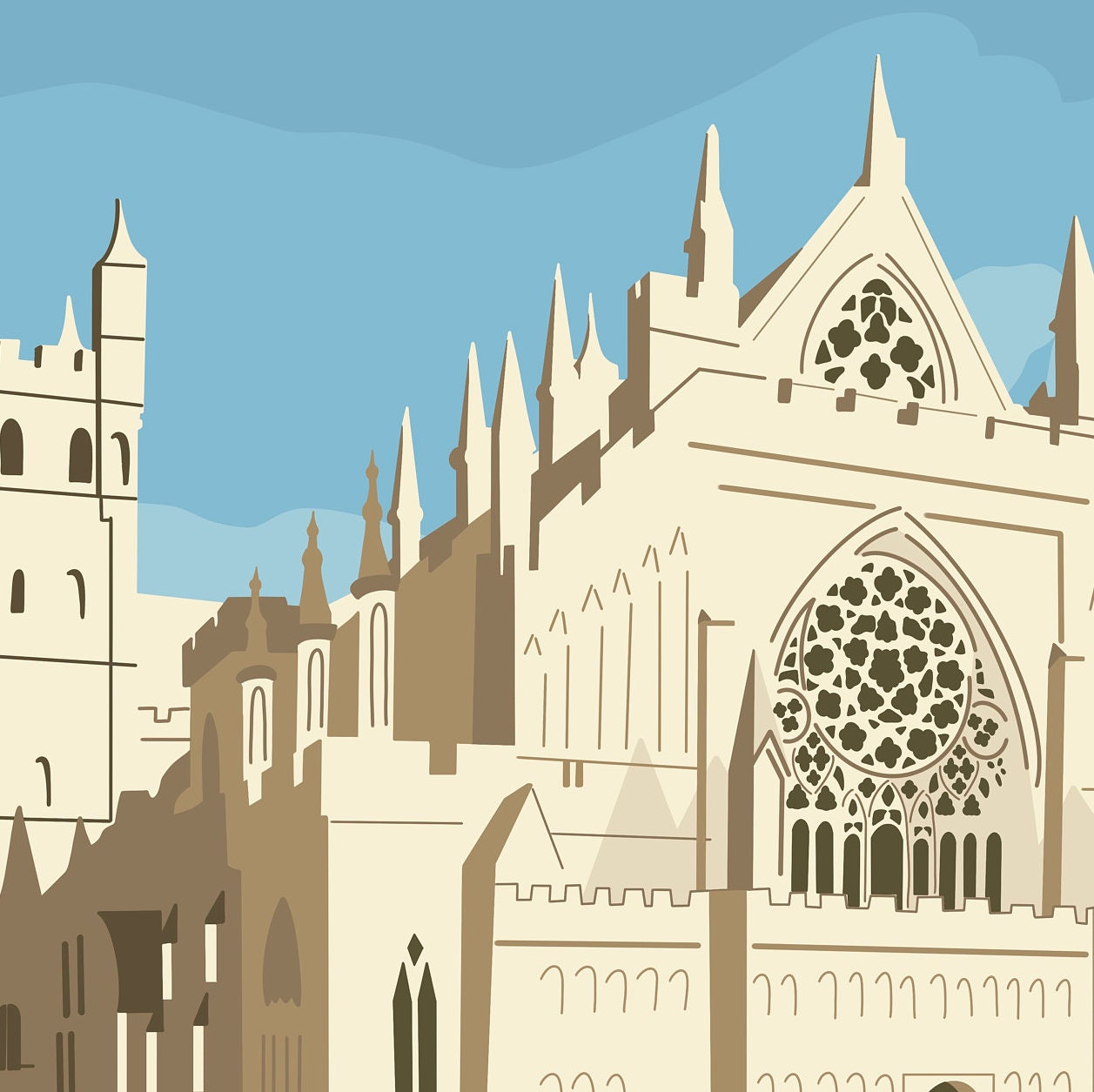 Exeter Devon Print | Exeter Cathedral Travel Print | Exeter Cathedral ...