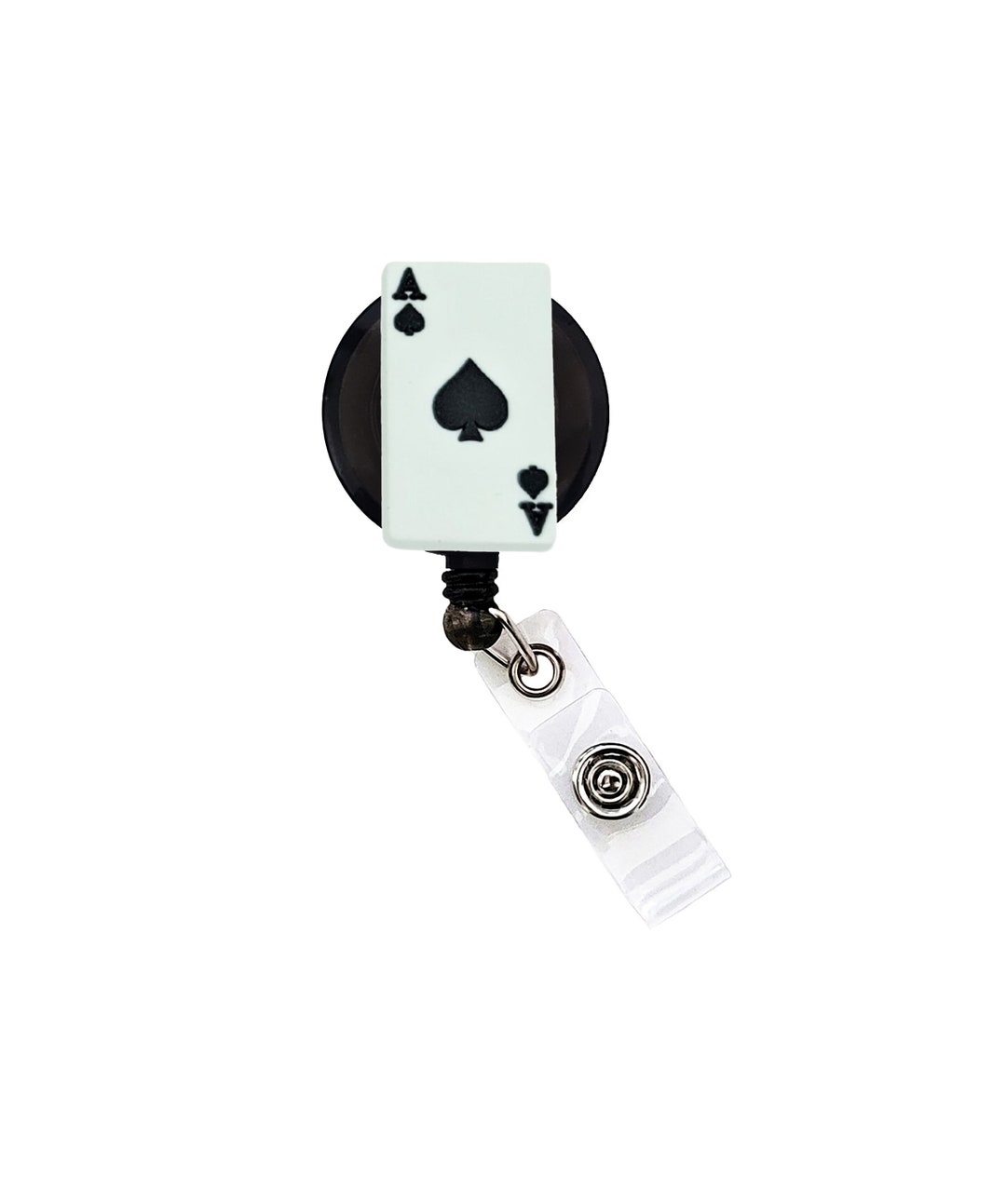 Ace of Spades Badge Reel Retractable Handmade ID Holder Fun - Etsy