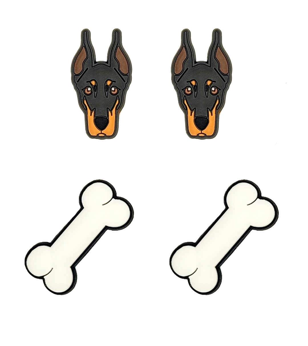 Doberman Pinscher Dog Bone Puppy Shoe Charms Handmade Set of 4 - Etsy