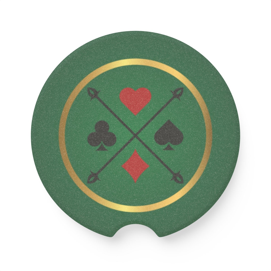 Playing Cards Car Coaster, Designed Car Coaster, Car Cup Coaster, Poker ...