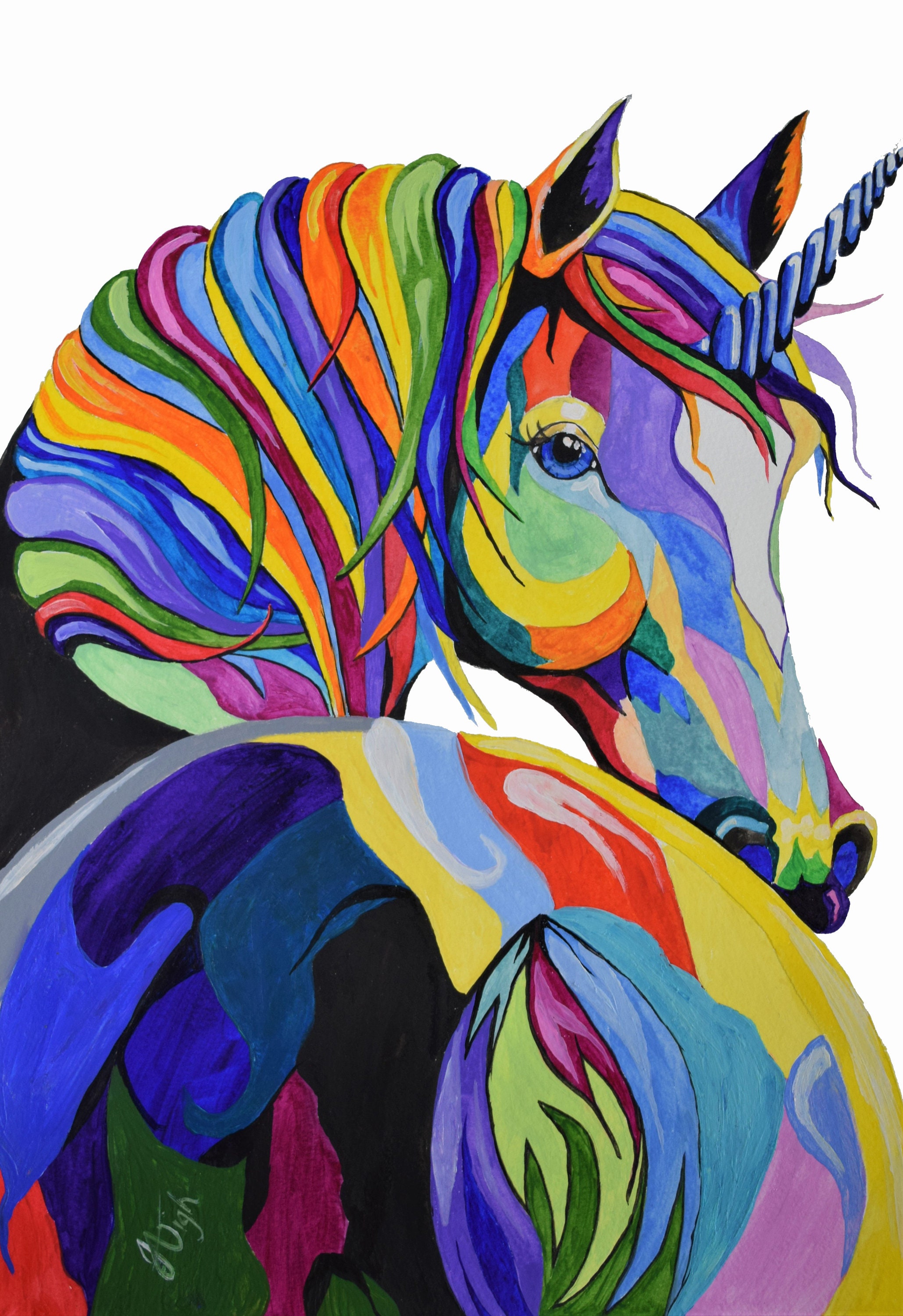 Arco iris impresión arte de colores brillantes | Etsy