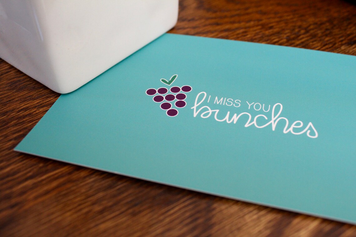 Miss You Bunches Greeting Card Thinking of You 4x6 Folded Greeting Card ...