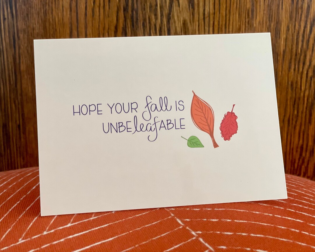 Hope Your Fall is Unbeleafable Fall Greeting Card - Etsy