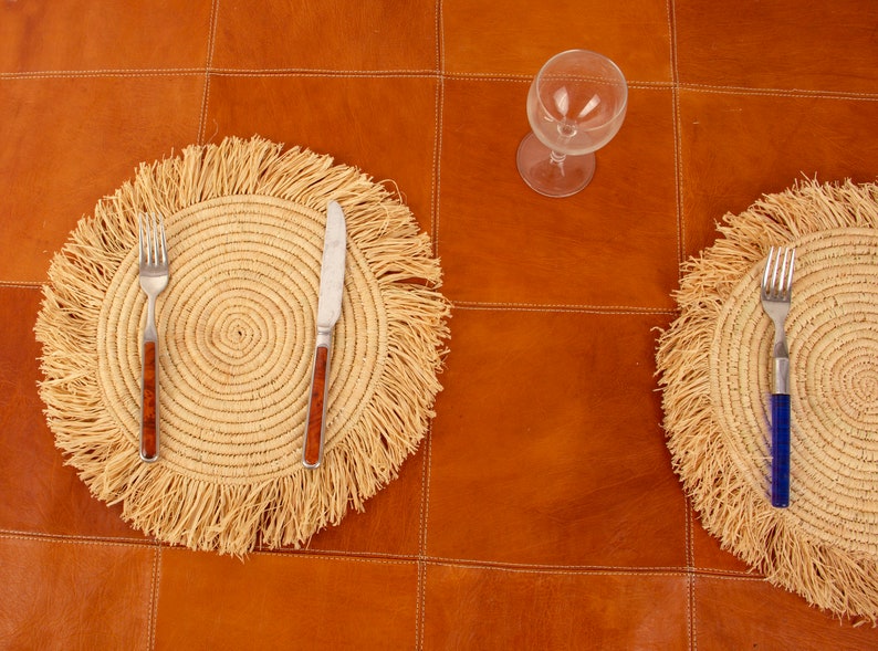 SET OF 4 Boho Fringe Placemats Dinnerware Set Table Decor - Etsy