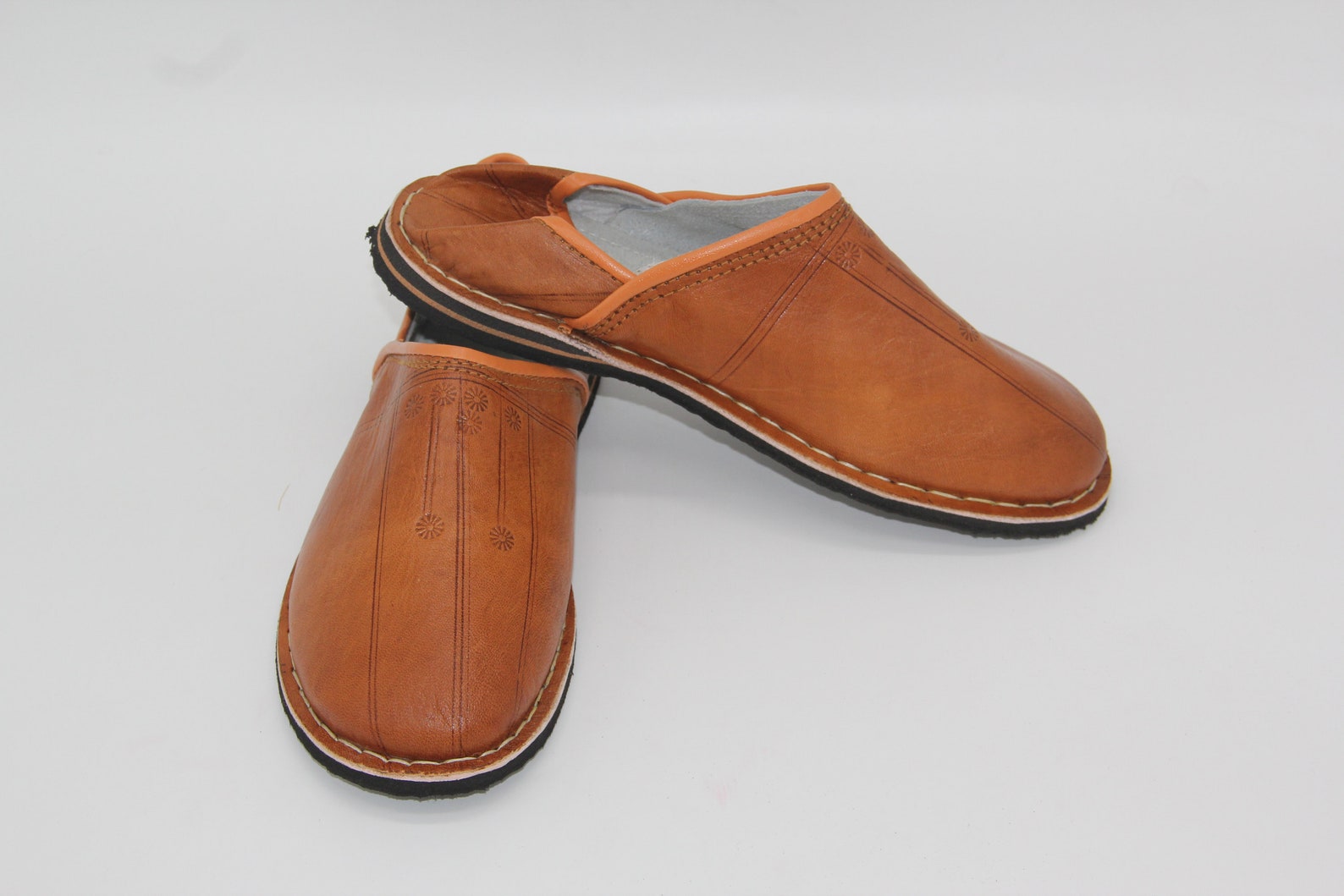 Moroccan Men's Slippers Babouche Shoe | Leather Slipper | Unisex ...