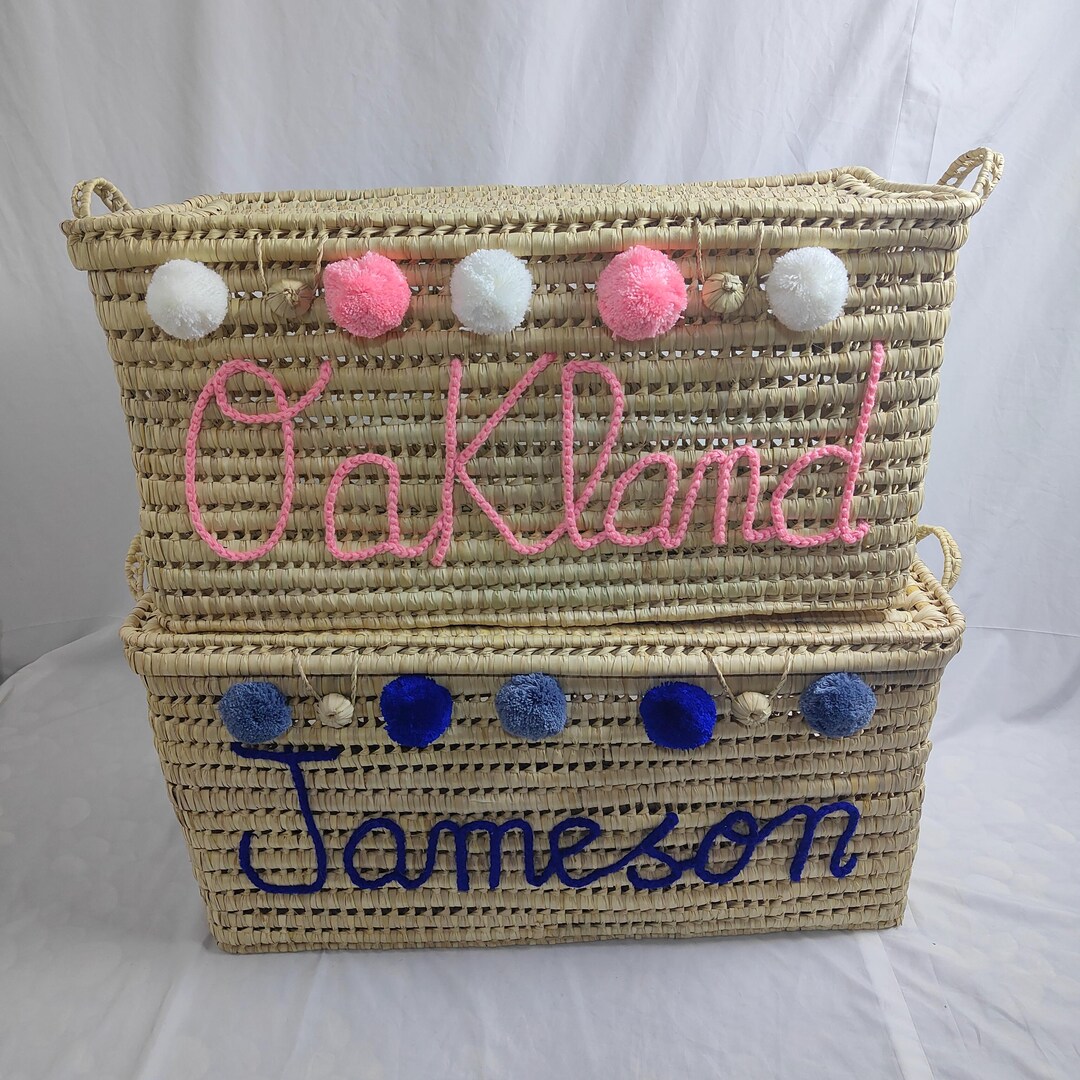 Personalized Wicker Storage Chest, Toy Trunk, Wicker Toy Chest, Rattan ...