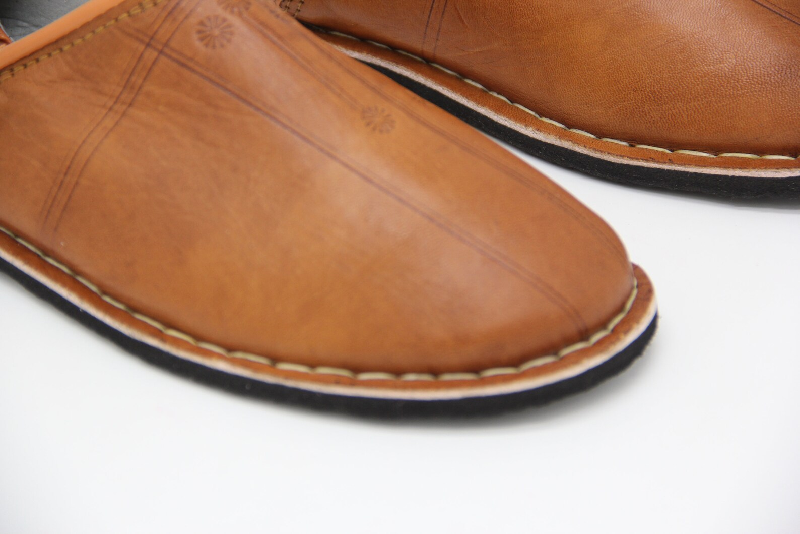 Moroccan Men's Slippers Babouche Shoe | Leather Slipper | Unisex ...