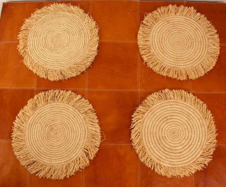 SET OF 4 Boho Fringe Placemats Dinnerware Set Table Decor - Etsy