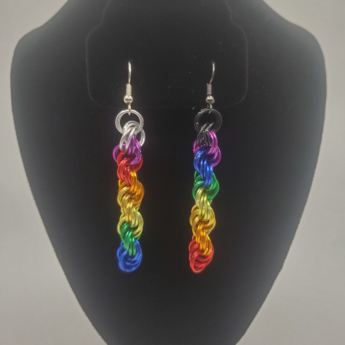 Chainmail Earrings Rainbow Rope Chain for Gay Pride and LGBTQ | Etsy
