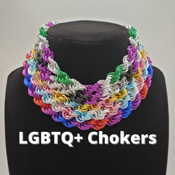 LGBTQ Custom Pride Chokers Custom Necklaces for Gay - Etsy