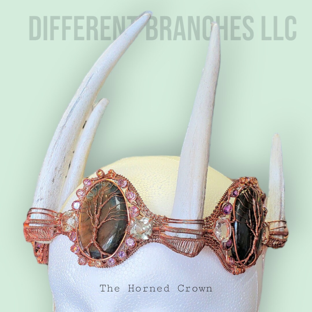The Horned Crown Handmade Copper Wire Wrap Crown With Labradorite ...