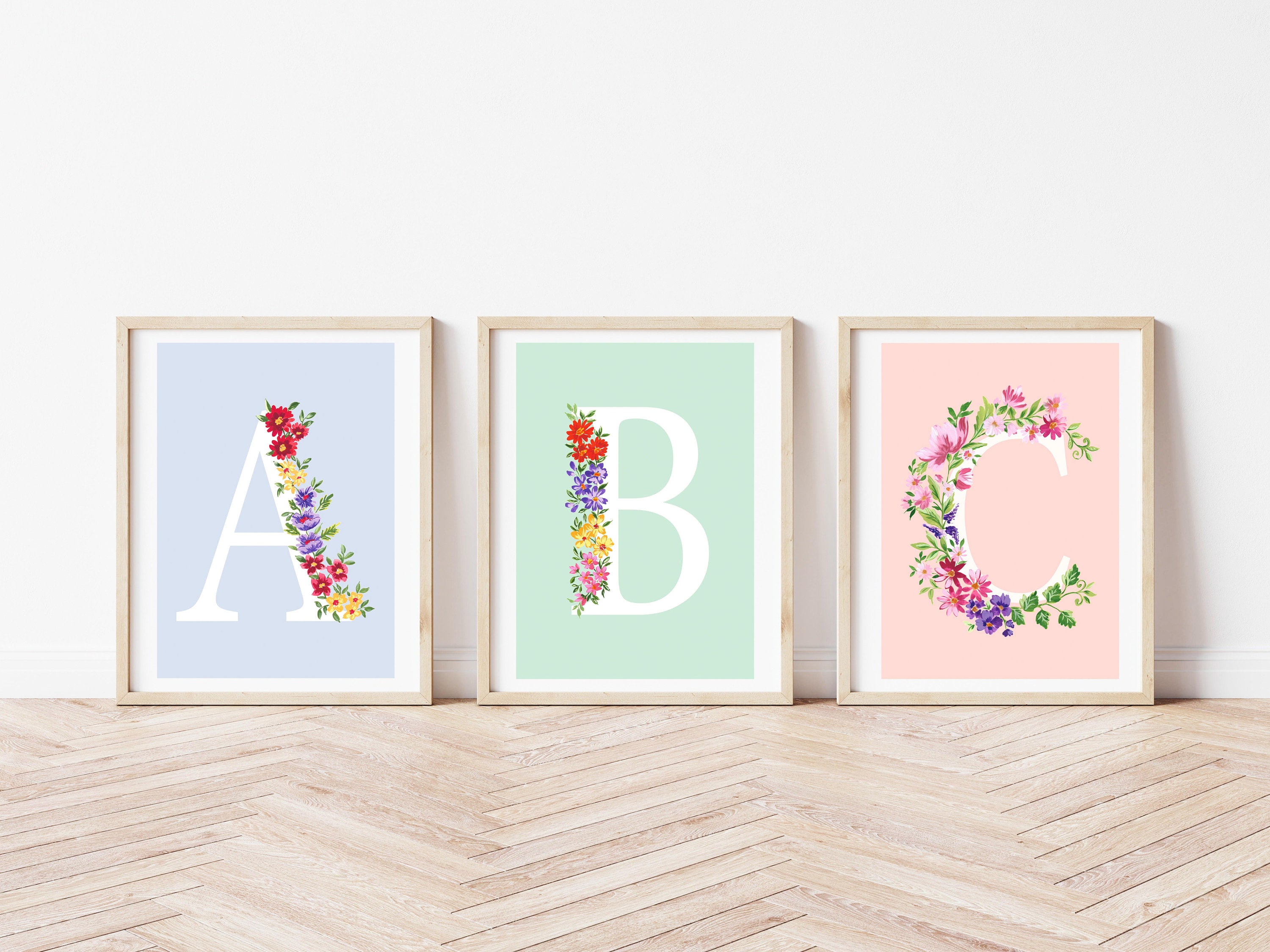 Personalised Floral Letter B Name Print - Etsy