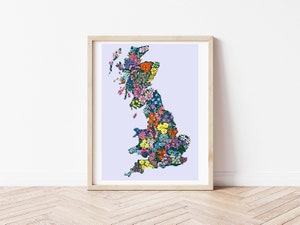 Illustrated Map of British Isles Children's UK Map A2 A3 A4 art Print ...