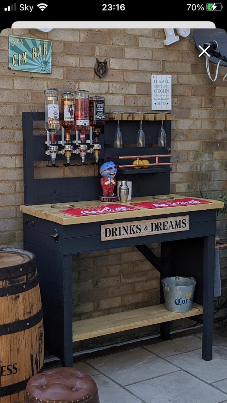 Rustic Hand Made Indoor Outdoor Garden Cocktail Bar - Etsy