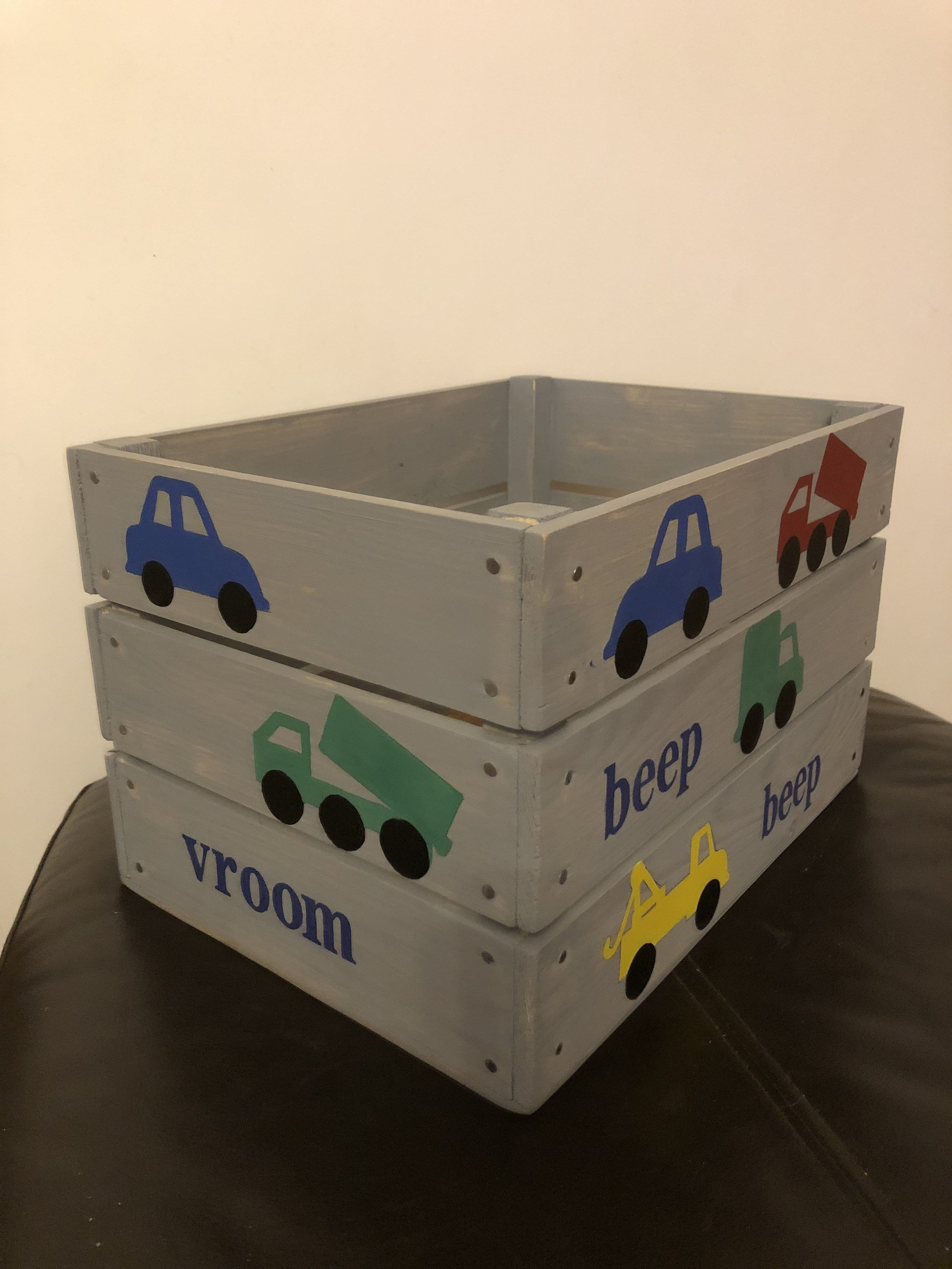 Handmade & Personalised Rustic Toy Crate / Box - Etsy UK