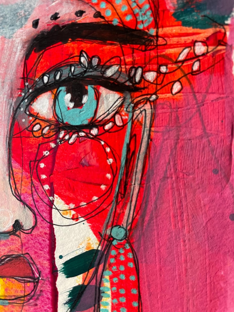6x9 Mixed Media Abstract Moody Portrait - Etsy