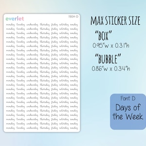 Days of the Week Planner Stickers, Highlighting Transparent and Matte ...