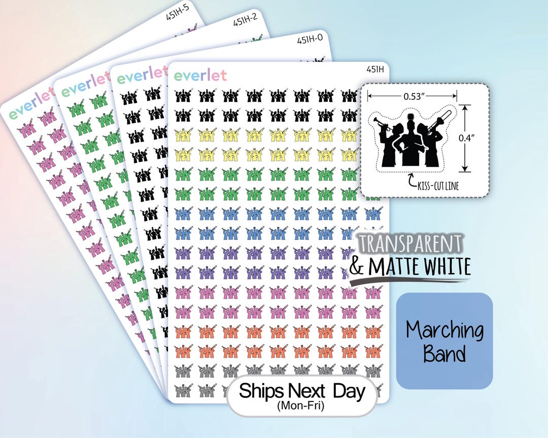 Marching Band Planner Stickers, School Band Planner Stickers ...