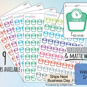 Weigh in Planner Stickers, Weight, Highlighting Transparent and Matte ...