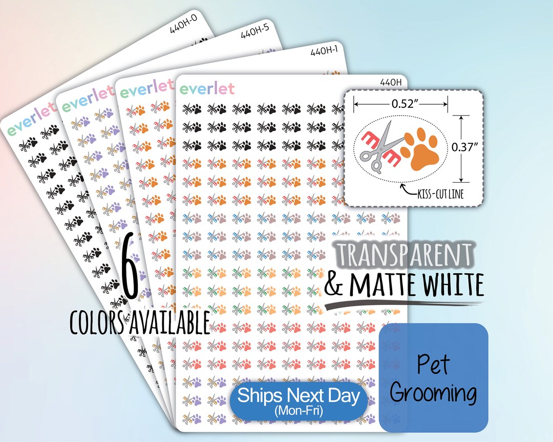 Pet Grooming, Grooming Sticker,pet Planner Stickers, Medication ...