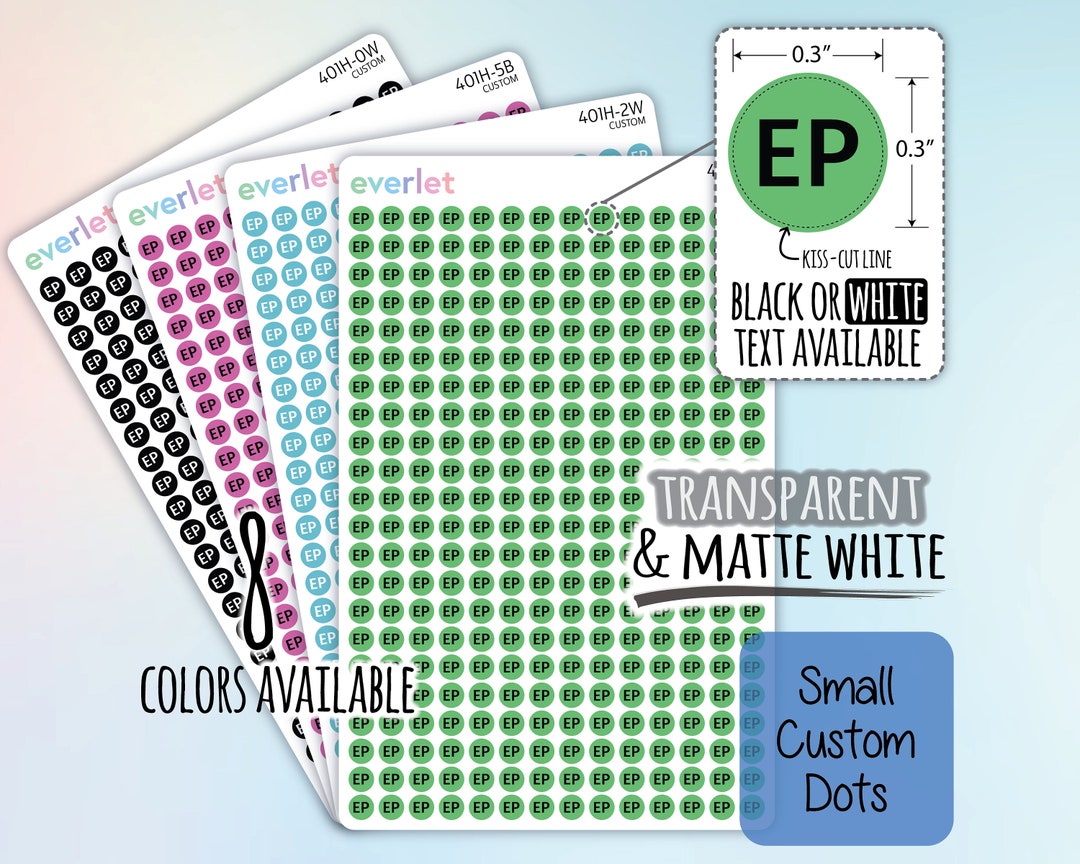 Custom Small Dots Planner Stickers, Highlighting Transparent and Matte ...