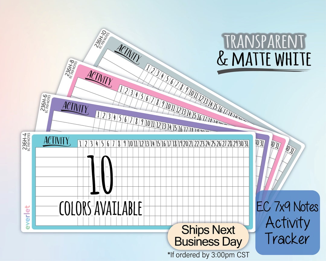 EC 7x9 Notes Monthly Activity Labels Planner Stickers, Highlighting ...