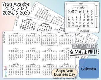 Watercolor Calendar Planner Stickers, Years 2022, 2023, 2024, 2025 ...