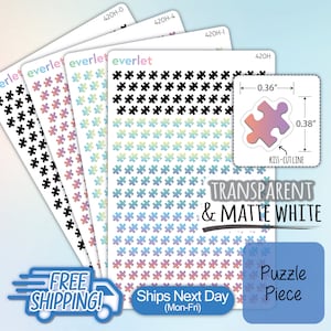 Puzzle Pieces Stickers, Highlighting Transparent and Matte White Vinyl ...
