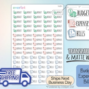 Budget Expenses Bills Planner Stickers, Highlighting Transparent and ...