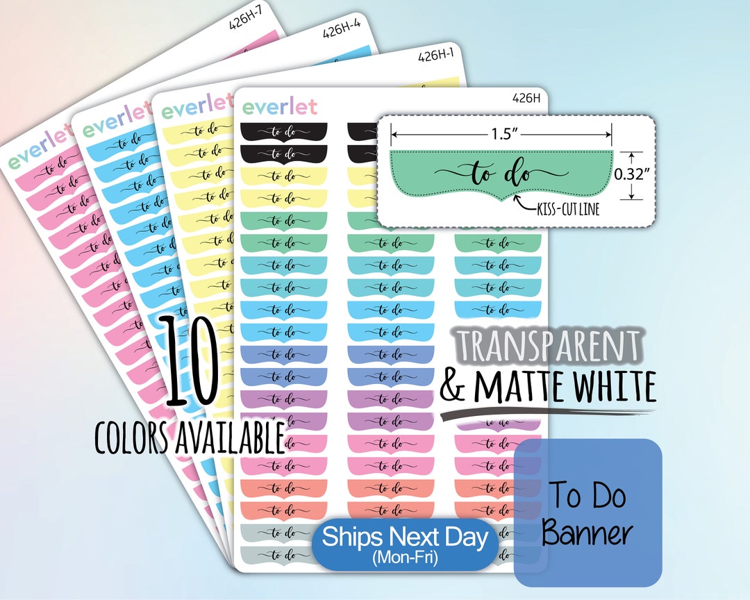 To Do Banner, Planner Stickers, Highlighting Transparent and Matte ...