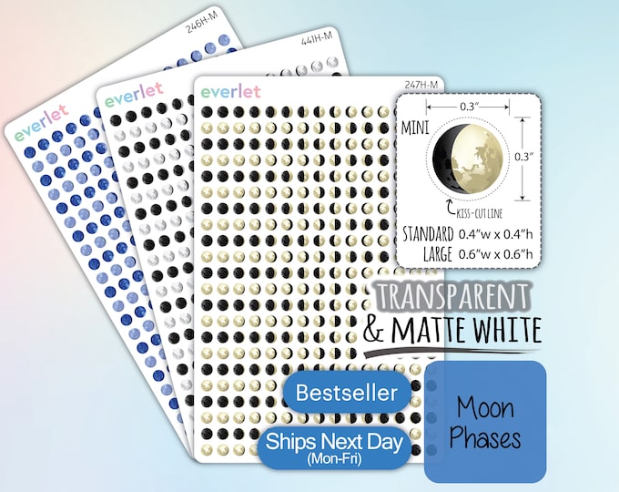 Moon Phase Grimoire Stickers | Moon Planner Stickers | Small Moon ...