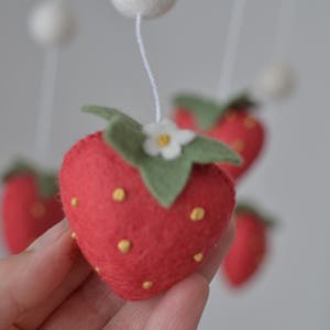 Strawberry Mobile/baby Mobile/fruit Flower Felt Mobile/strawberry ...