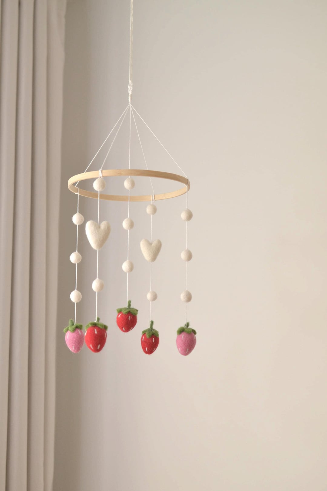 Strawberry Mobile/baby Mobile/fruit Felt Mobile/strawberry Decoration ...