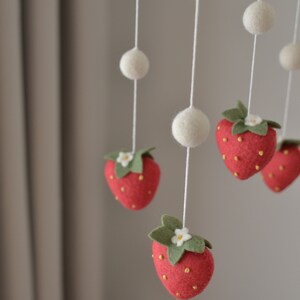 Strawberry Mobile/baby Mobile/fruit Felt Mobile/strawberry Decoration ...